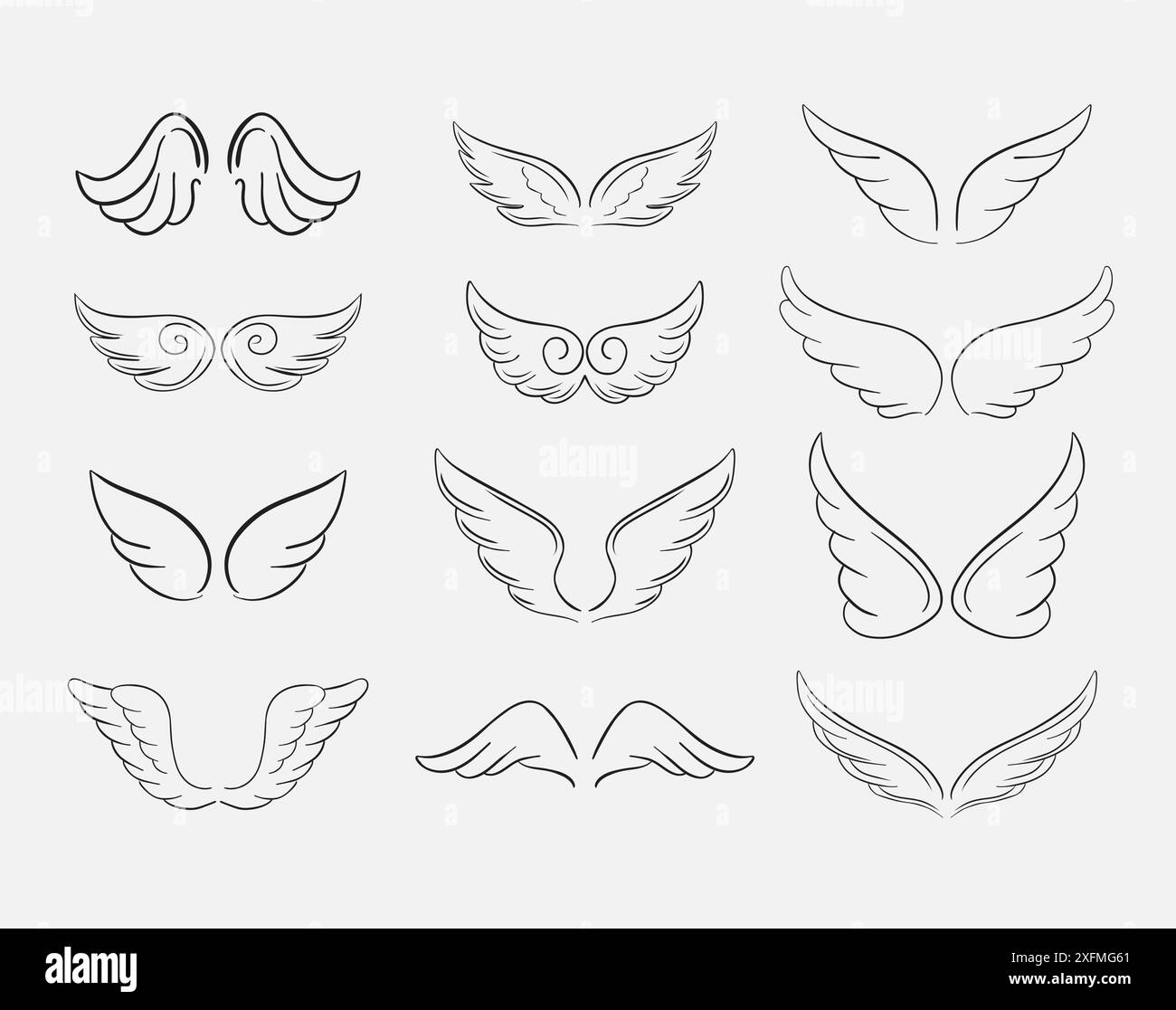 Vector vector wings icon set. element for logo label emblem sign Stock ...