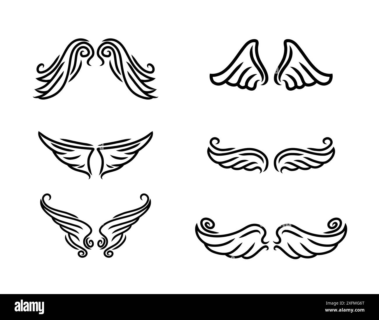 vector wings icon set. element for logo, label, emblem, sign Stock ...