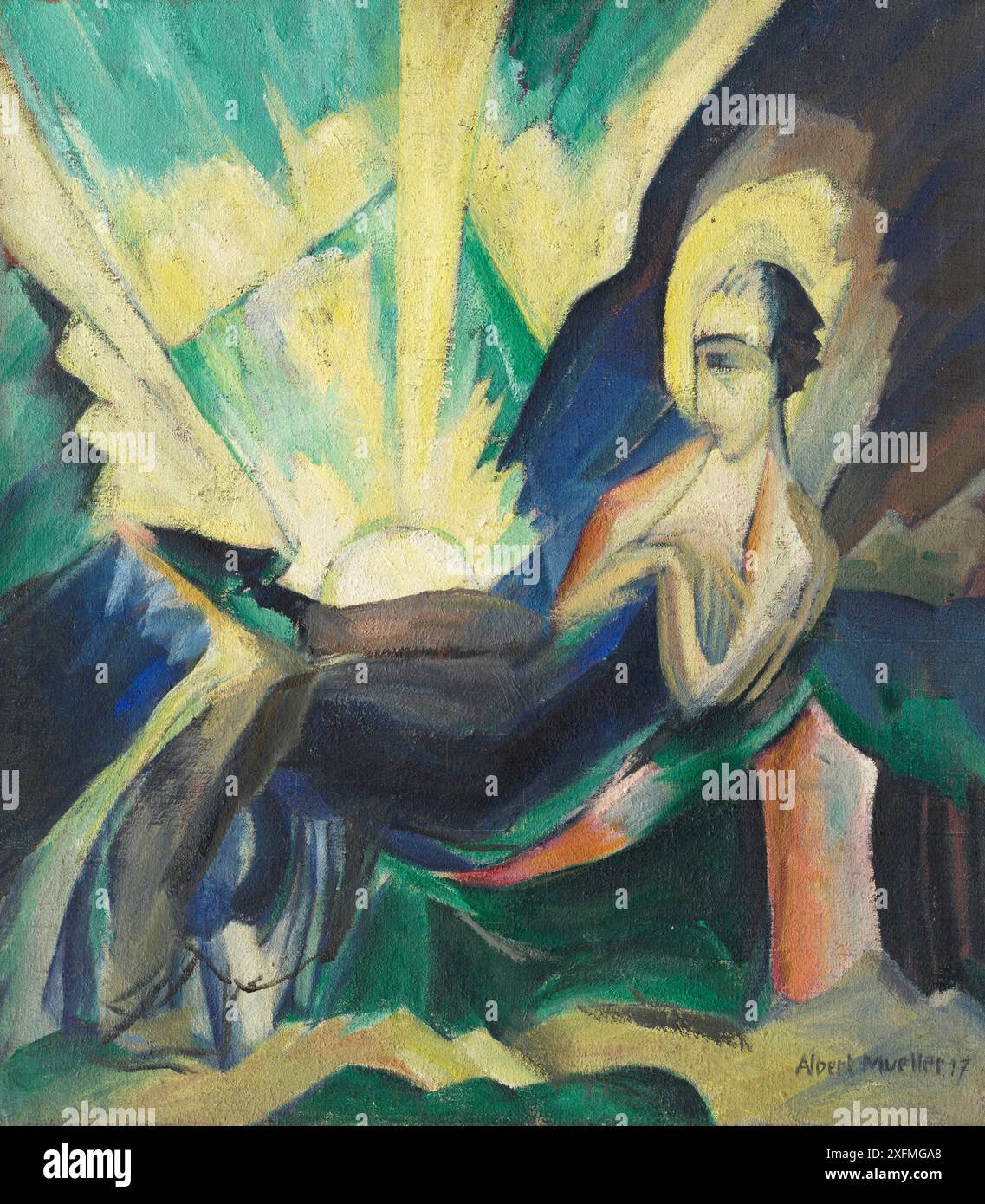 Sunrise. Museum: PRIVATE COLLECTION. Author: ALBERT MUELLER Stock Photo ...