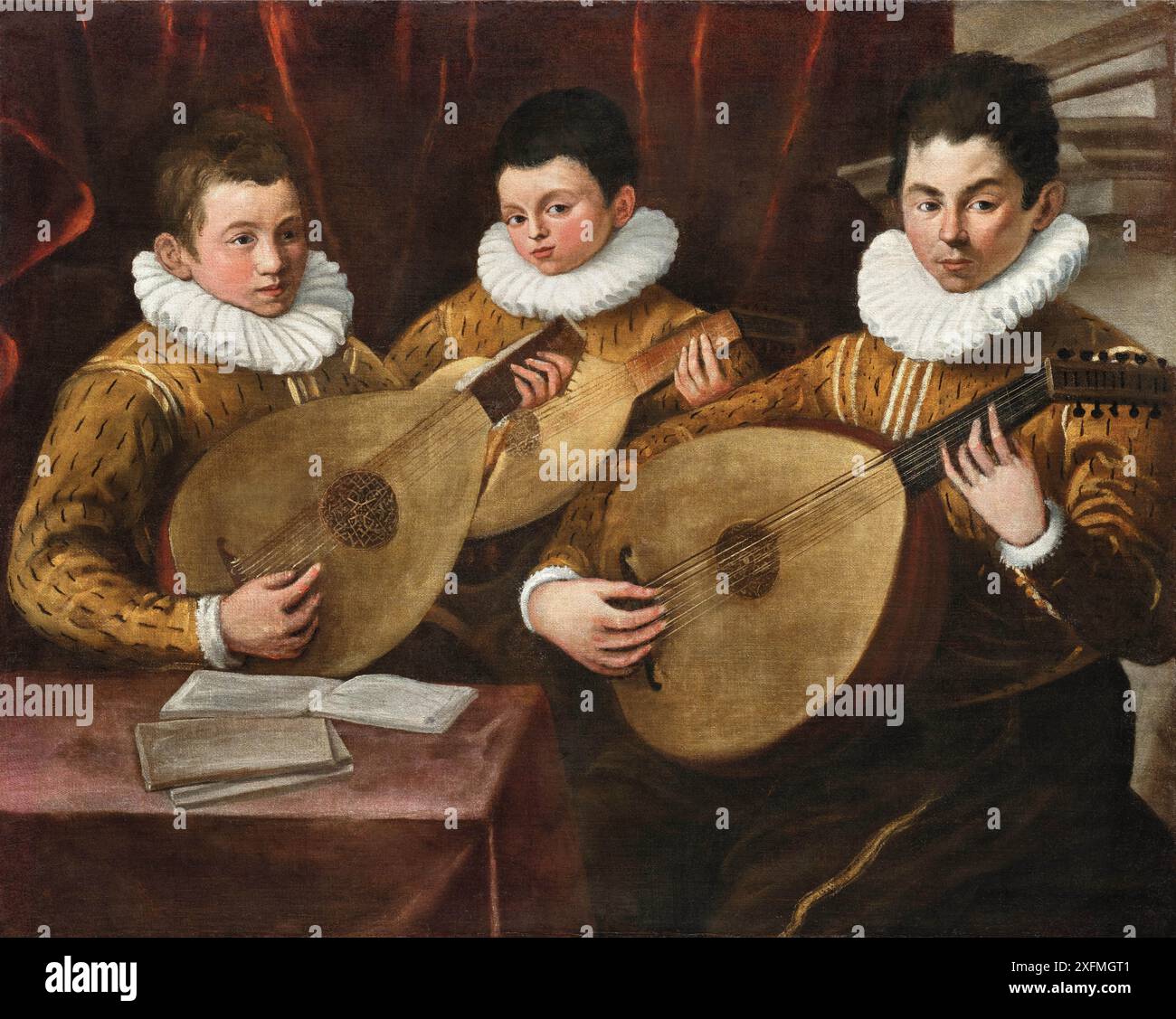 Three young lute players. Museum: PRIVATE COLLECTION. Author: Stefano ...