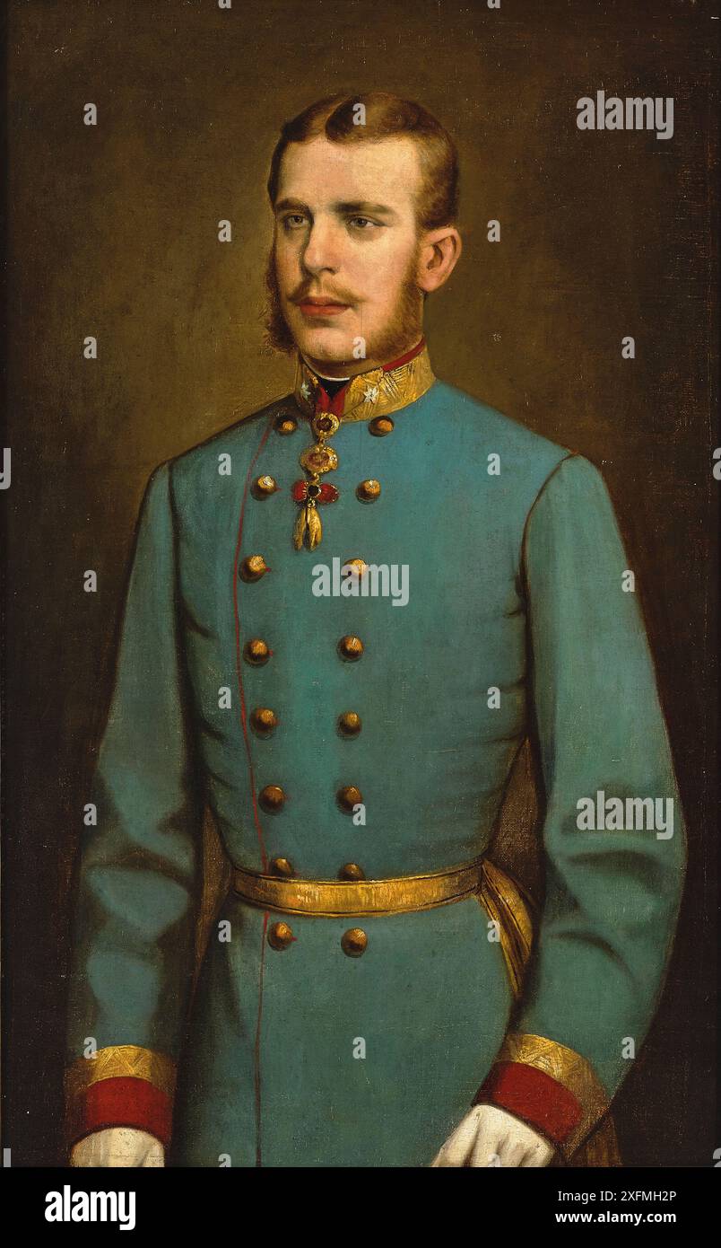 Rudolf, Crown Prince of Austria (1858-1889) in the uniform of a Major ...