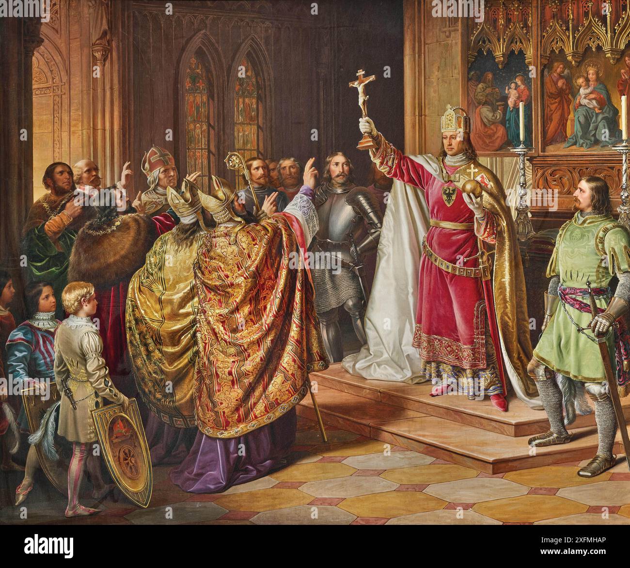 The coronation of Rudolph I of Habsburg (1273-1291) in Frankfurt ...