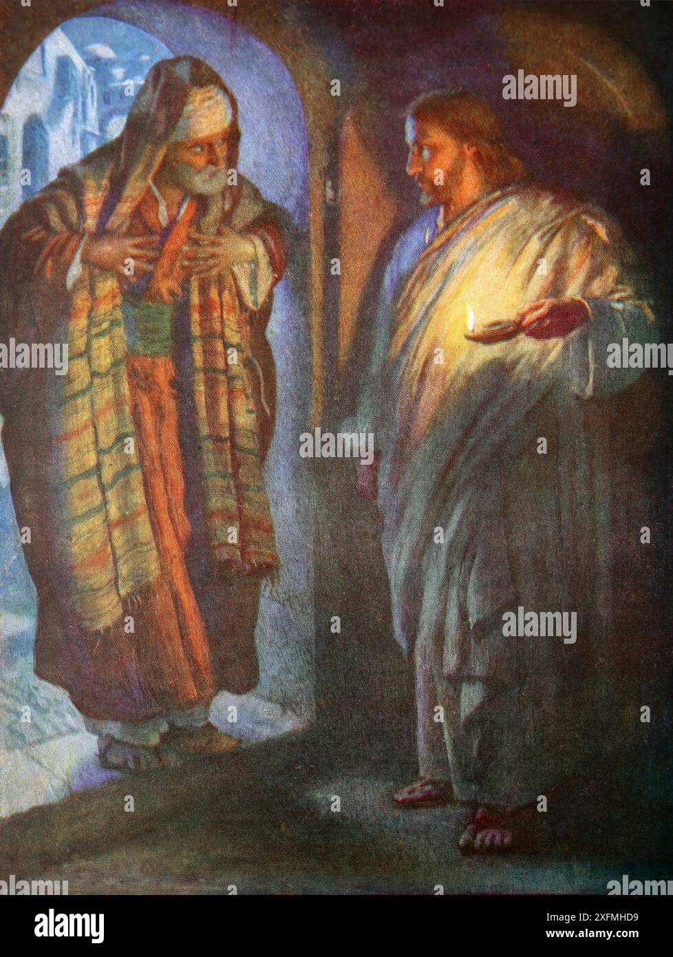 Illustration of Nicodemus Came to Jesus by Night (John) by Harold ...