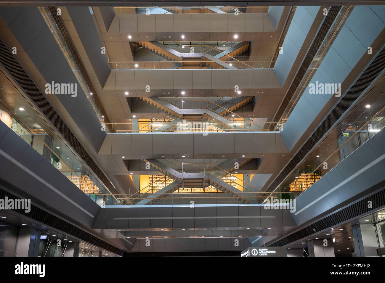 Castle of Light: Modern interior and staircase of National Library of ...