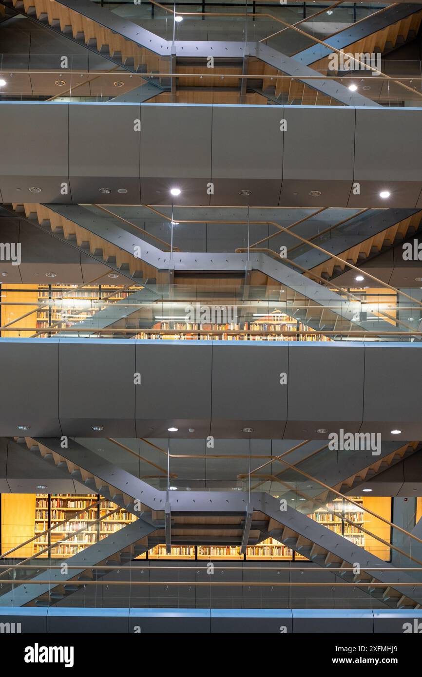 Castle of Light: Modern interior and staircase of National Library of ...