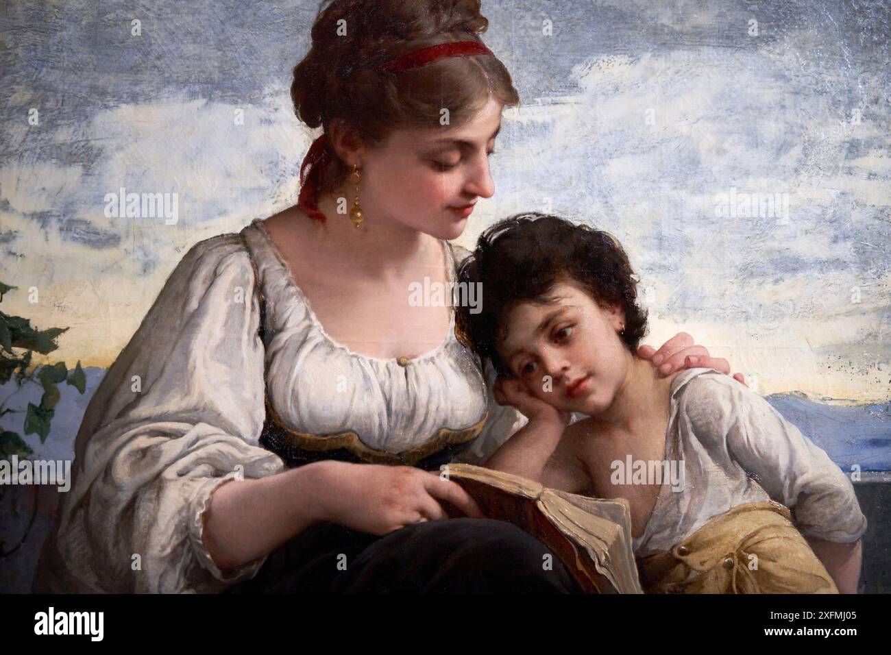 Adélaïde Salles-Wagner (1825-1890), La Leçon de lecture, Avant 1874 ...