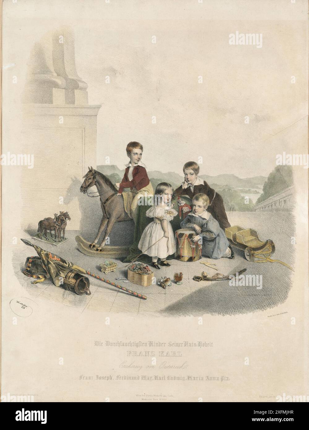 The future Emperor Franz Joseph I with his brothers Ferdinand Max, Karl ...