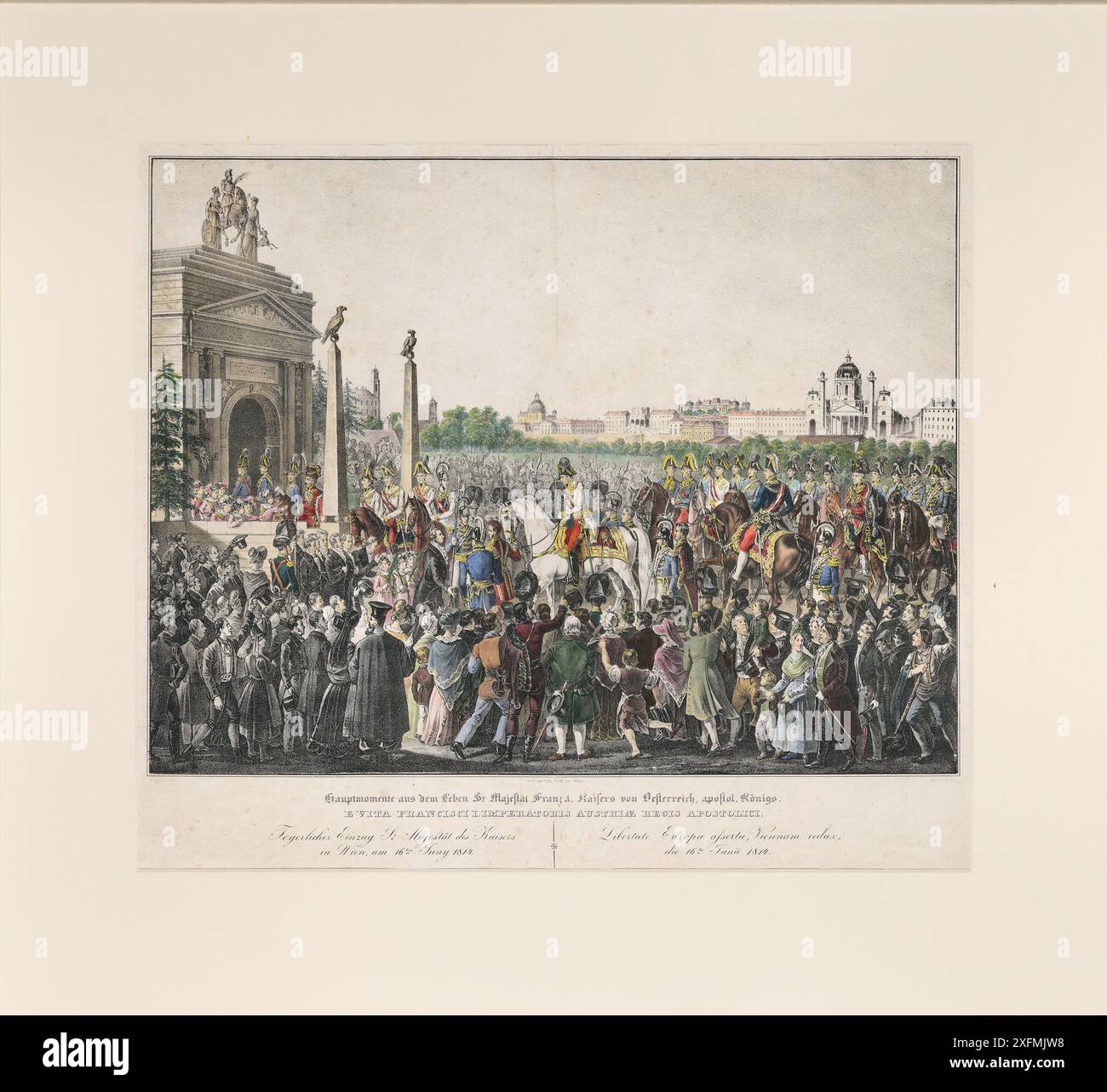 Entry of Emperor Francis I of Austria into Vienna in 1814. Museum ...