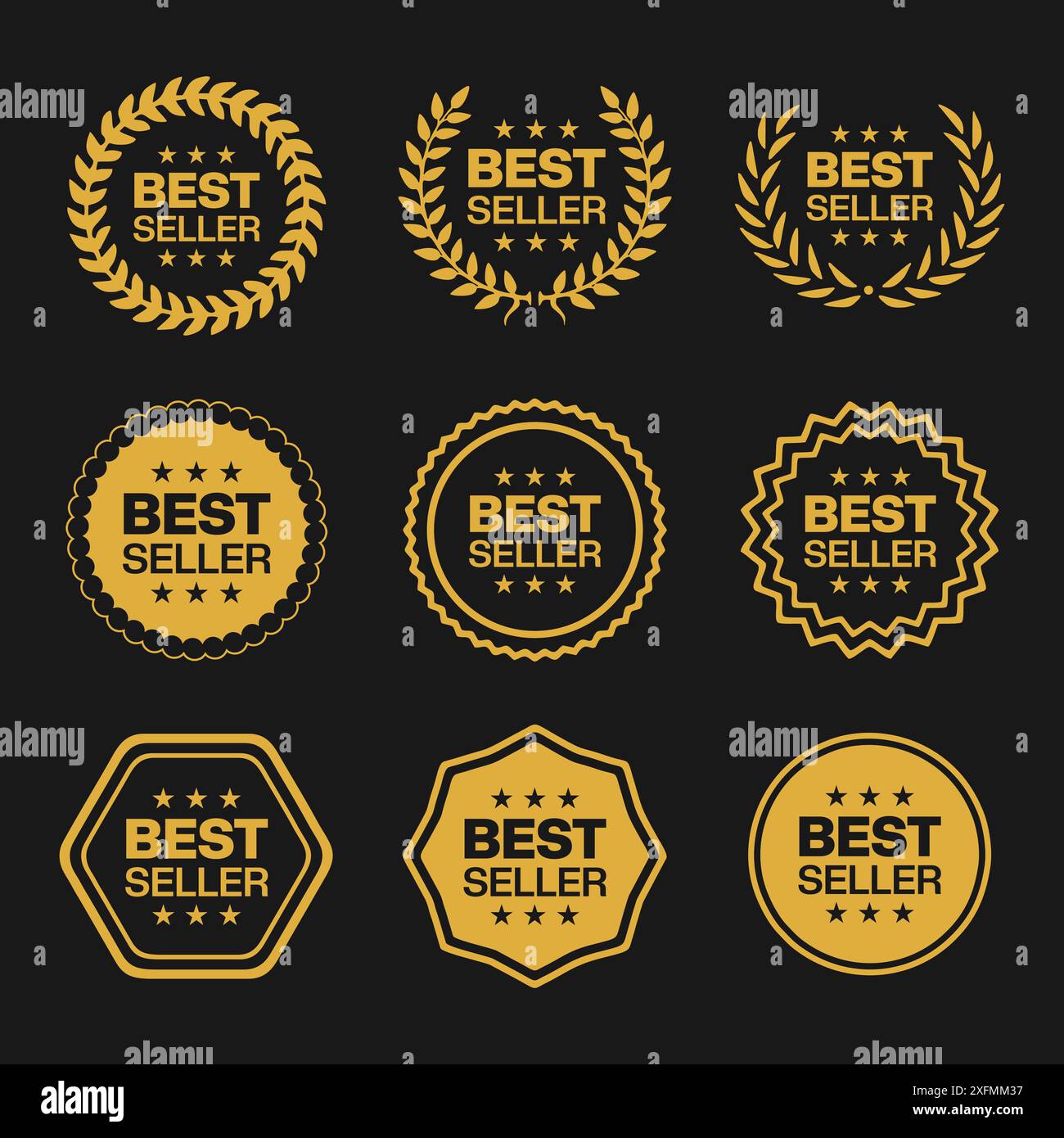 Bestseller logo label tag design template for top sales, gold award ...