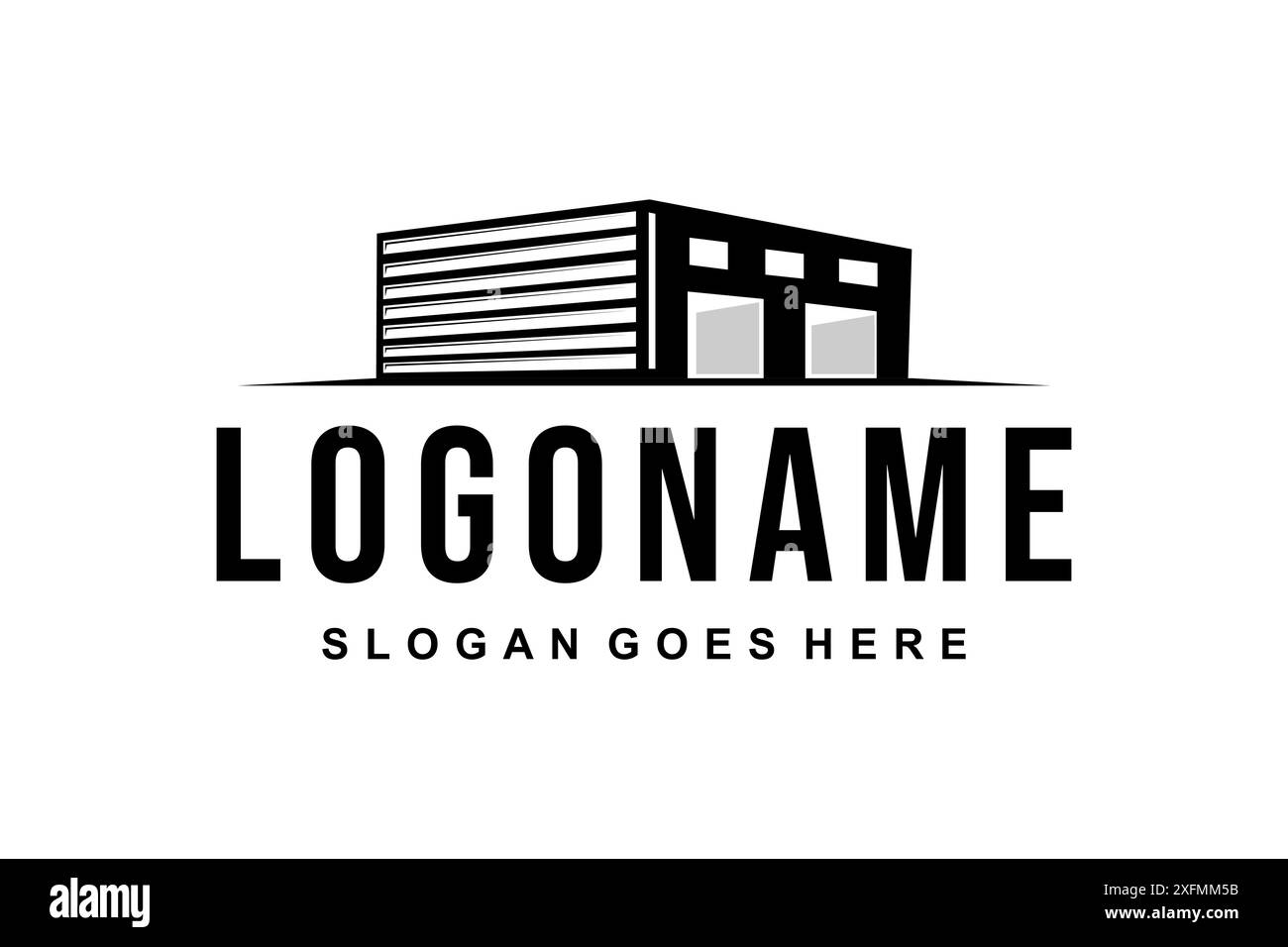 silhouette warehouse factory industry logo vector illustration design ...