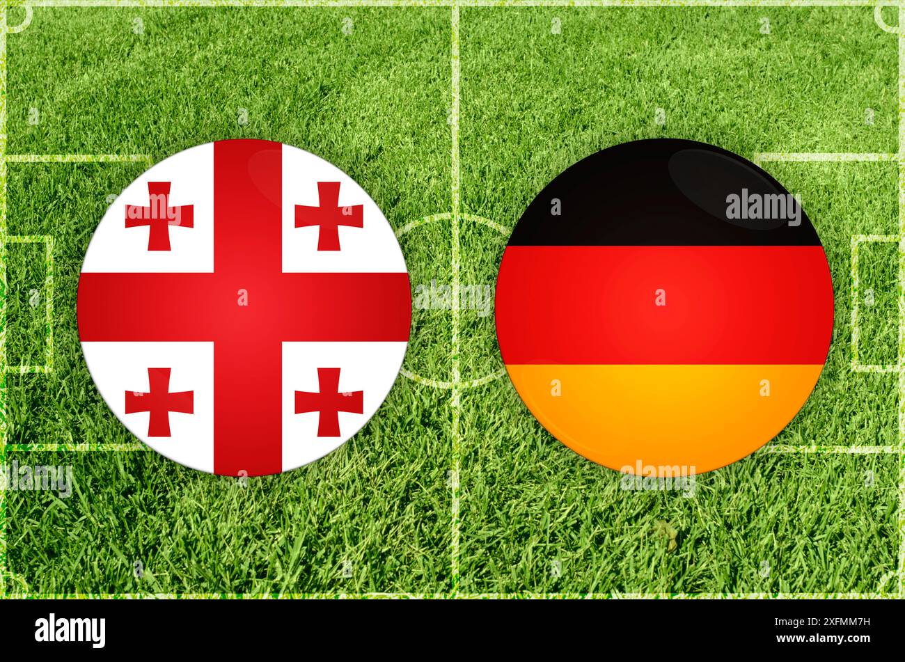 Illustration for Football match Georgia vs Germany Stock Photo - Alamy