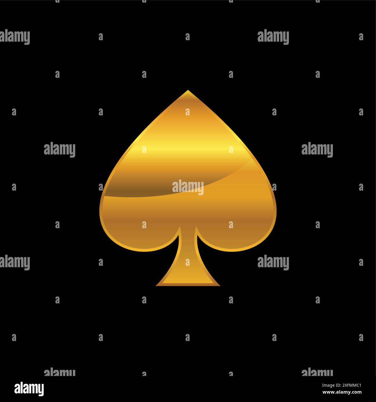 Spade icon, poker playing cards ace, golden vector illustration Stock ...