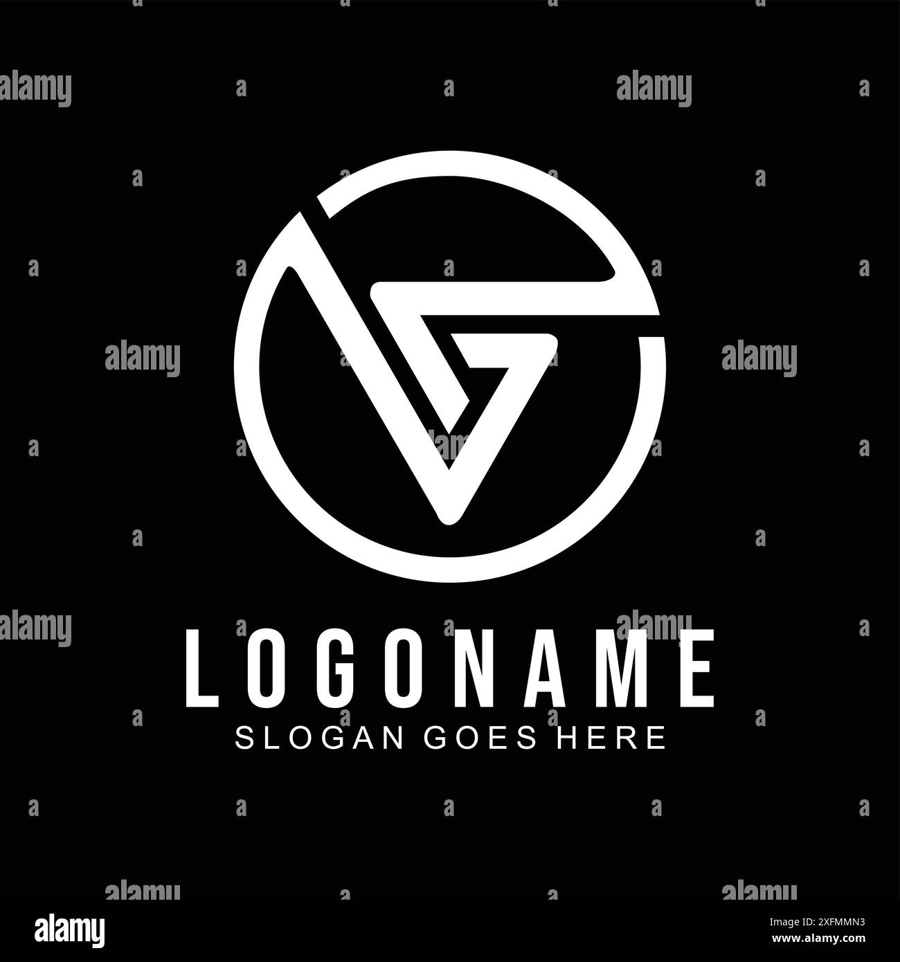 modern letter VG logo isolated on black background Stock Vector Image ...