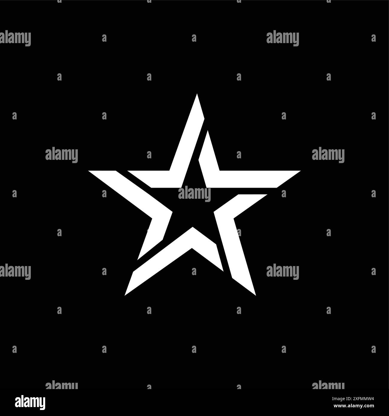 White Star Black Background Logo