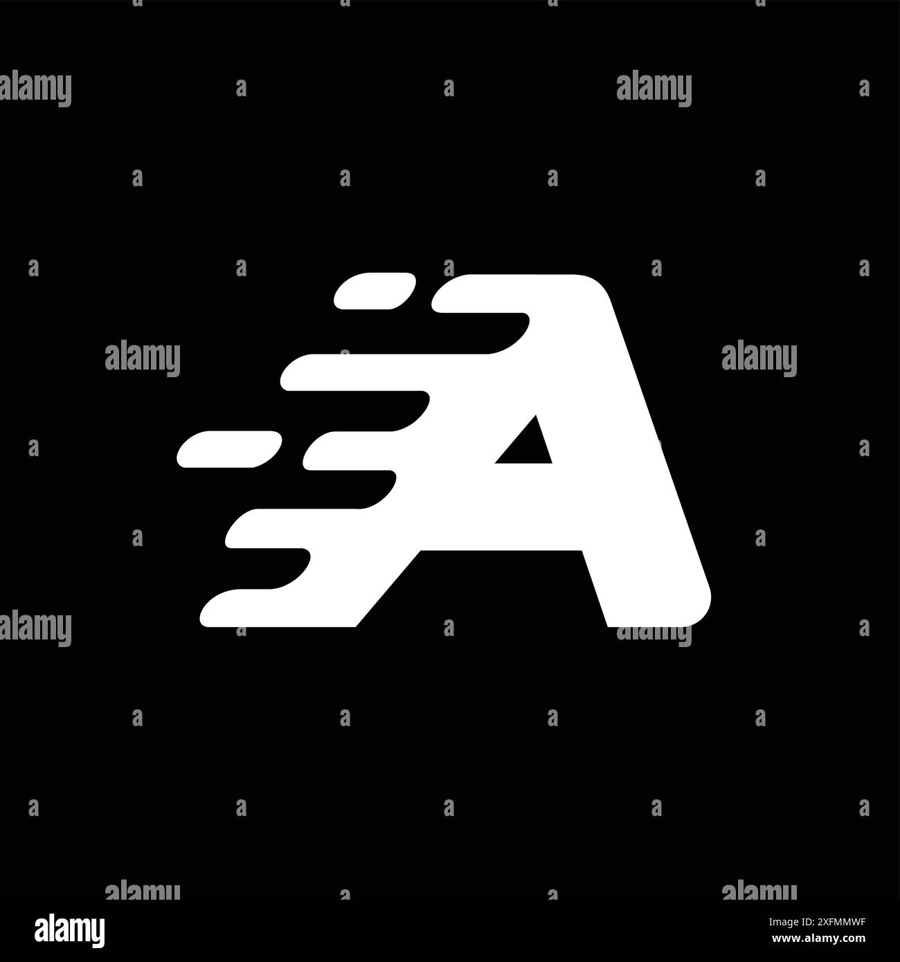 Motion Speed Line Letter A Logo on black background Stock Vector Image ...