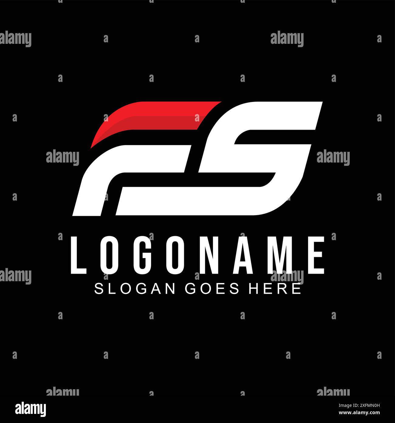 FS letter logo design template elements. Modern abstract digital ...