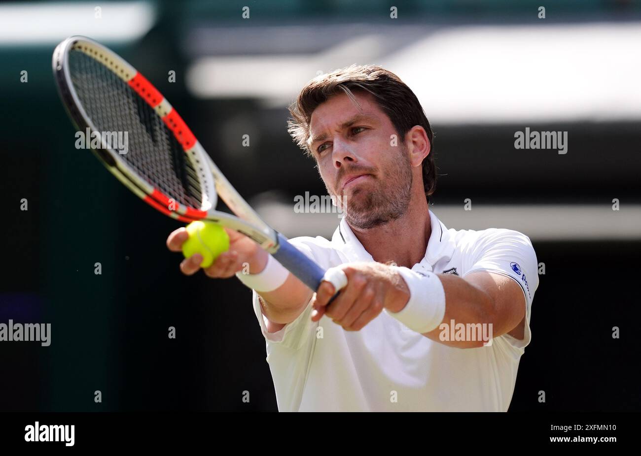 Cameron Norrie in action against Jack Draper (not pictured) on day four ...