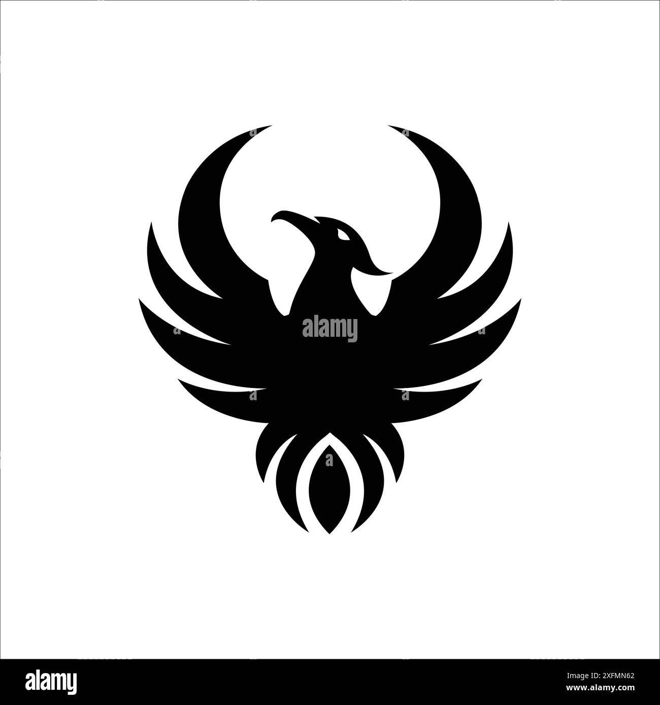 Elegant stylized phoenix bird vector illustration Stock Vector Image ...