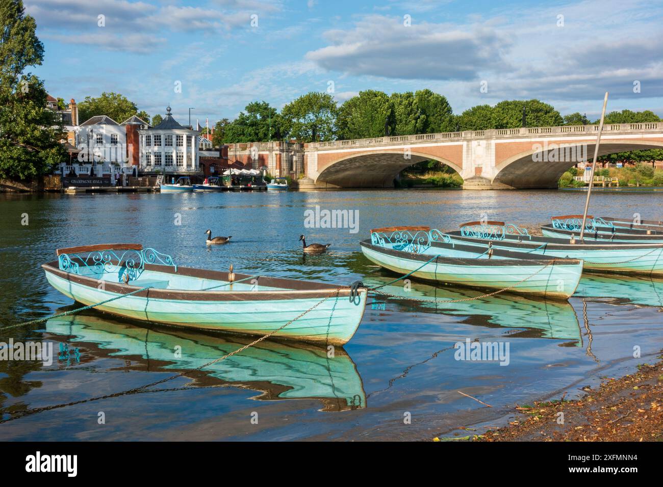 The Thames at Hampton Court Bridge, near London Stock Photo - Alamy