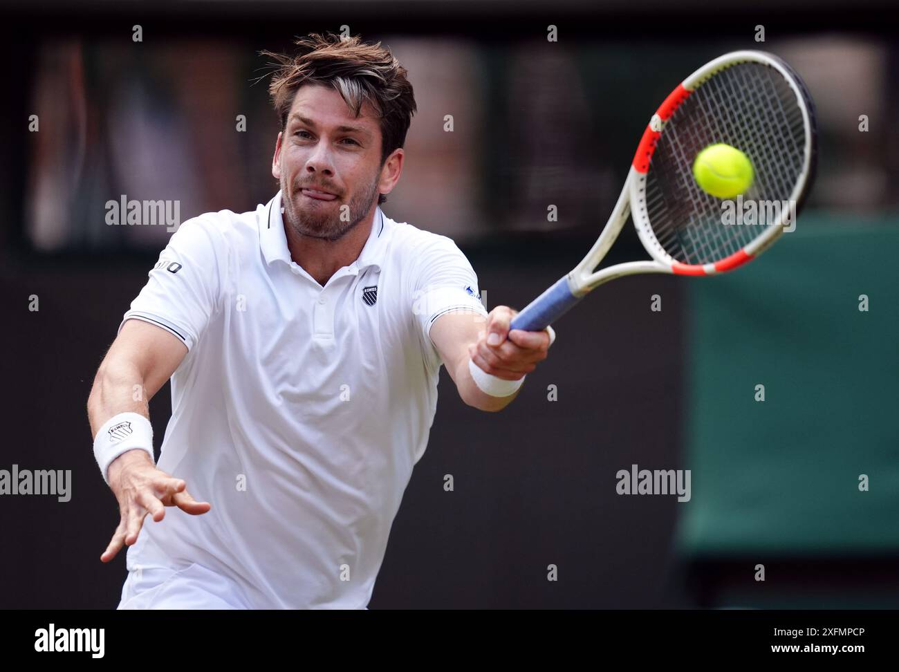 Cameron Norrie in action against Jack Draper (not pictured) on day four ...