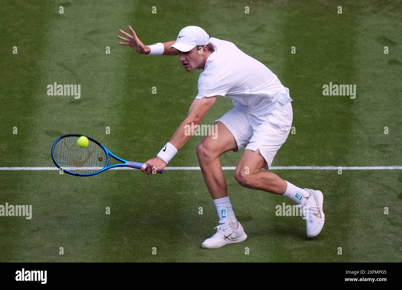 Jack Draper in action against Cameron Norrie (not pictured) on day four ...