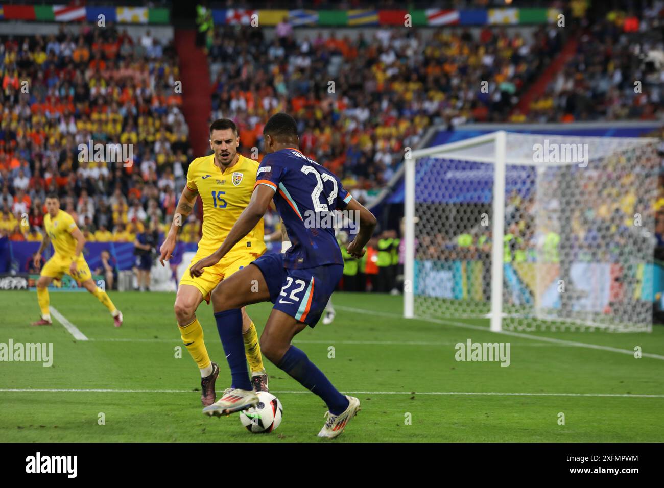Munich, Germany. 02nd July, 2024. Denzel Dumfries #22 of Netherlands in ...