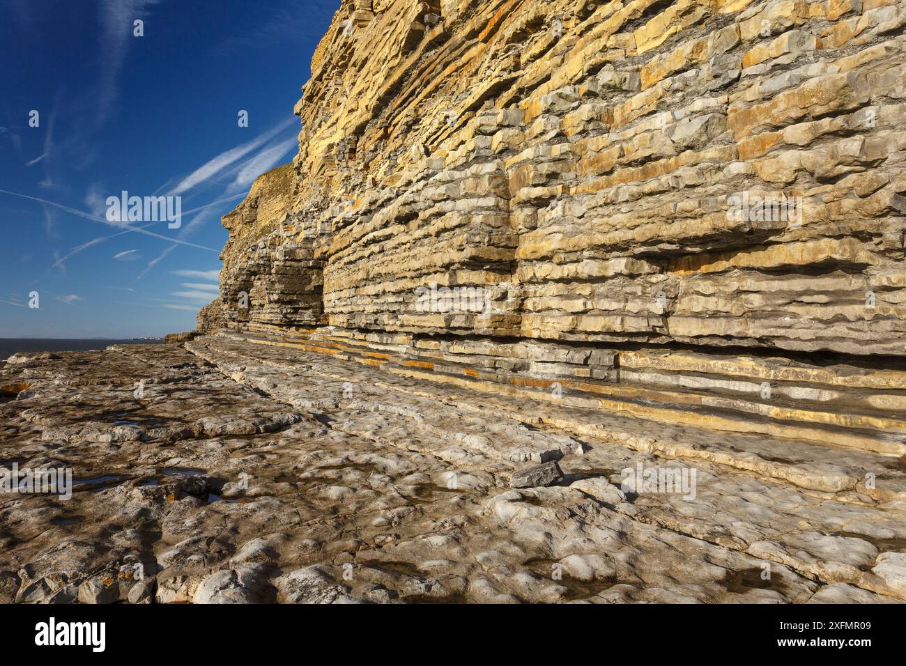 Sedimentary rocks, consisting of Carboniferous limestone overlaid with ...
