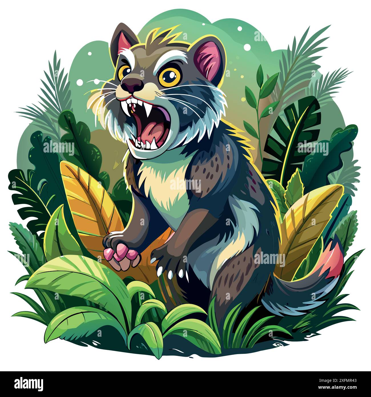 Fisher Cat scary screams jungle vector. AI generated image. Clipart ...