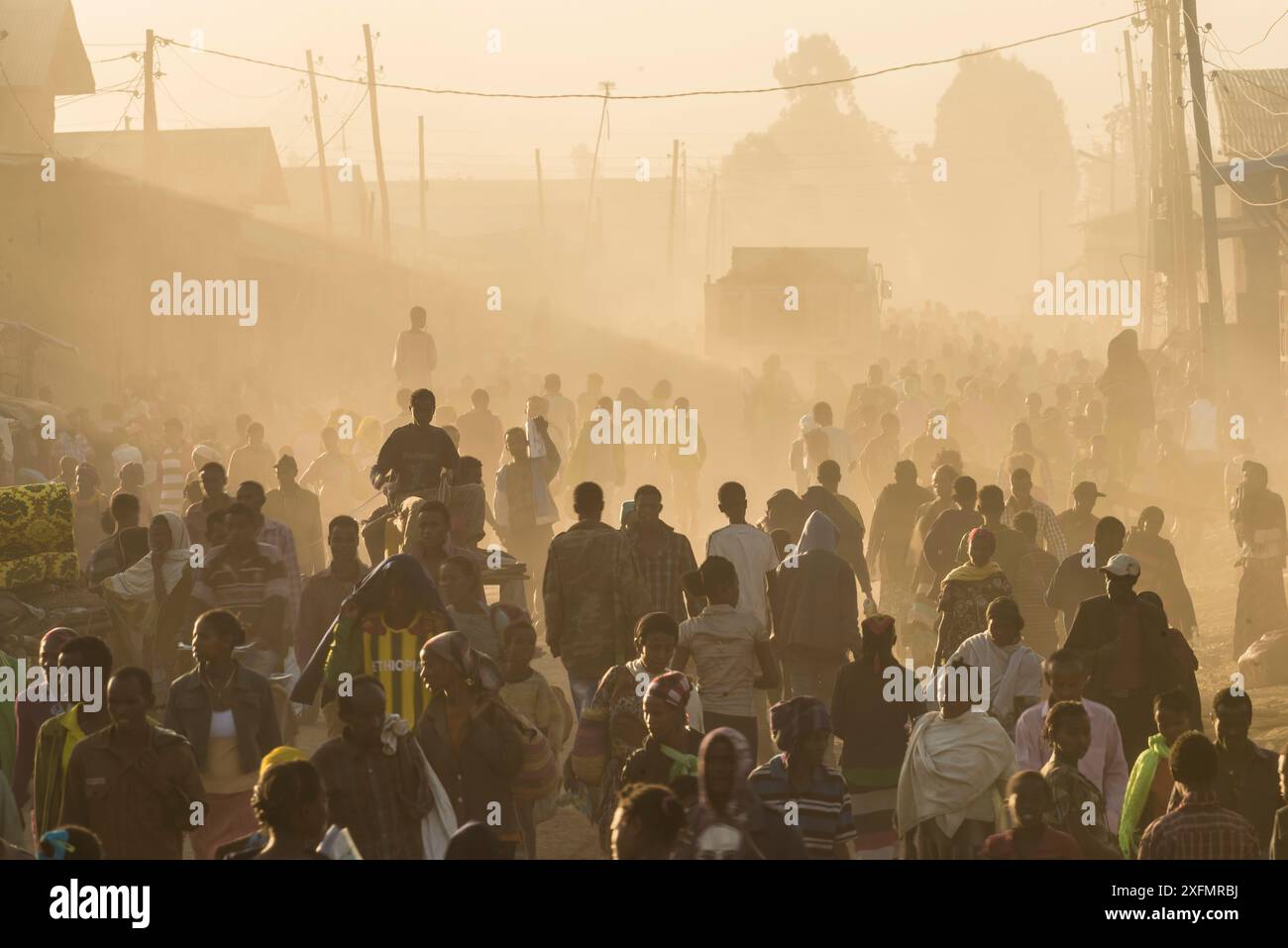 A very crowded area in a small village, northern Ethiopia, 2013 Stock ...