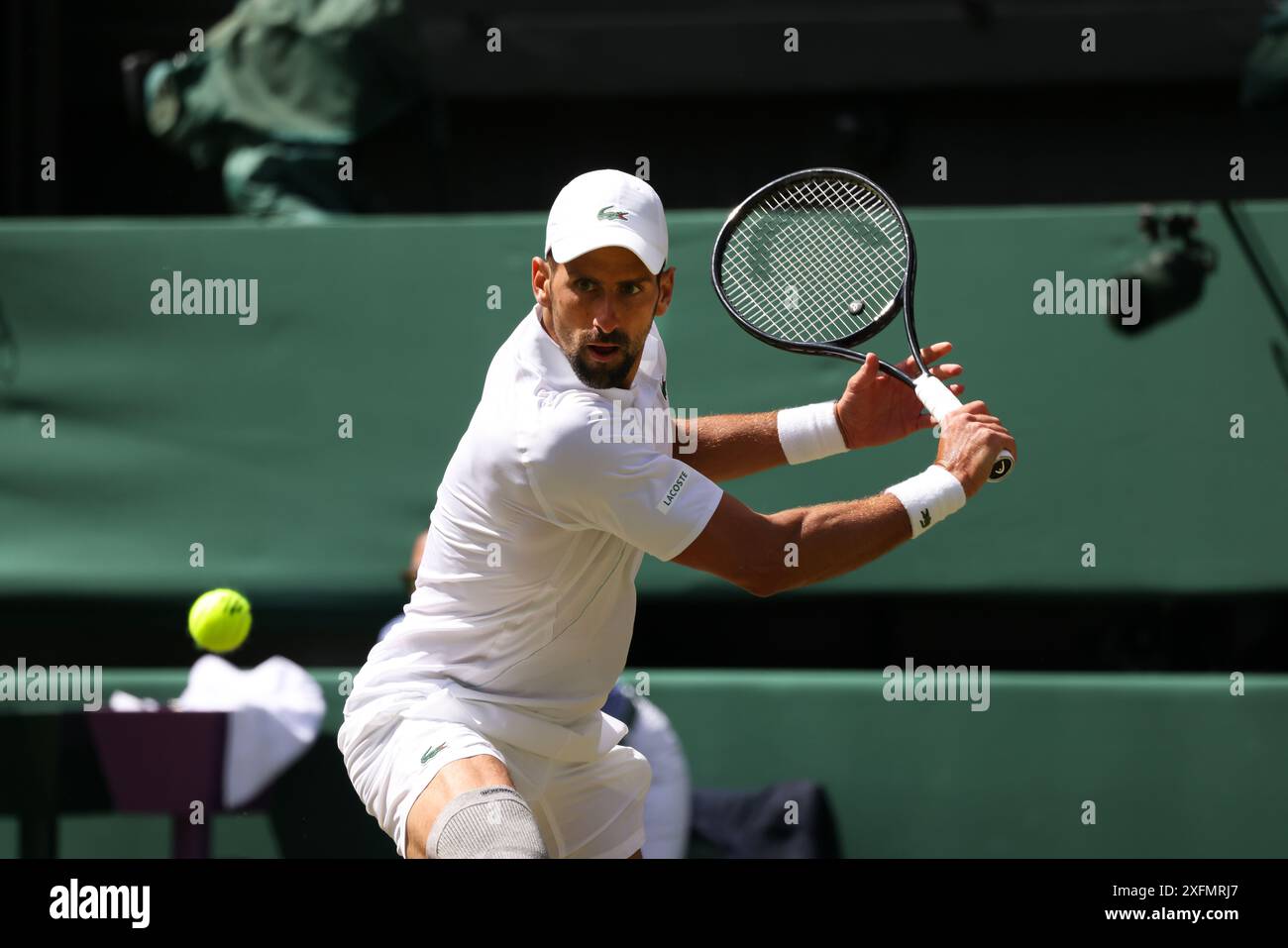 04 July 2024, Wimbledon, London, UK - Number 2 seed Novak Djokovic ...