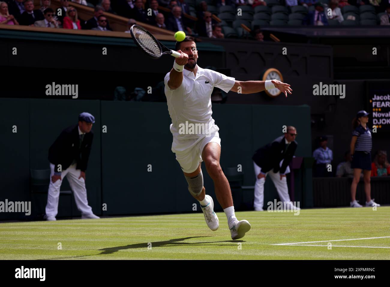 04 July 2024, Wimbledon, London, UK - Number 2 seed Novak Djokovic ...