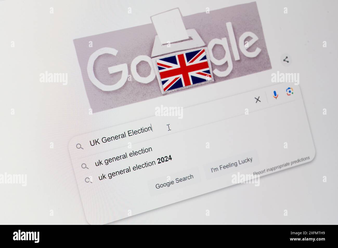 Google Doodle illustration showing a ballot box concept on 4th July ...