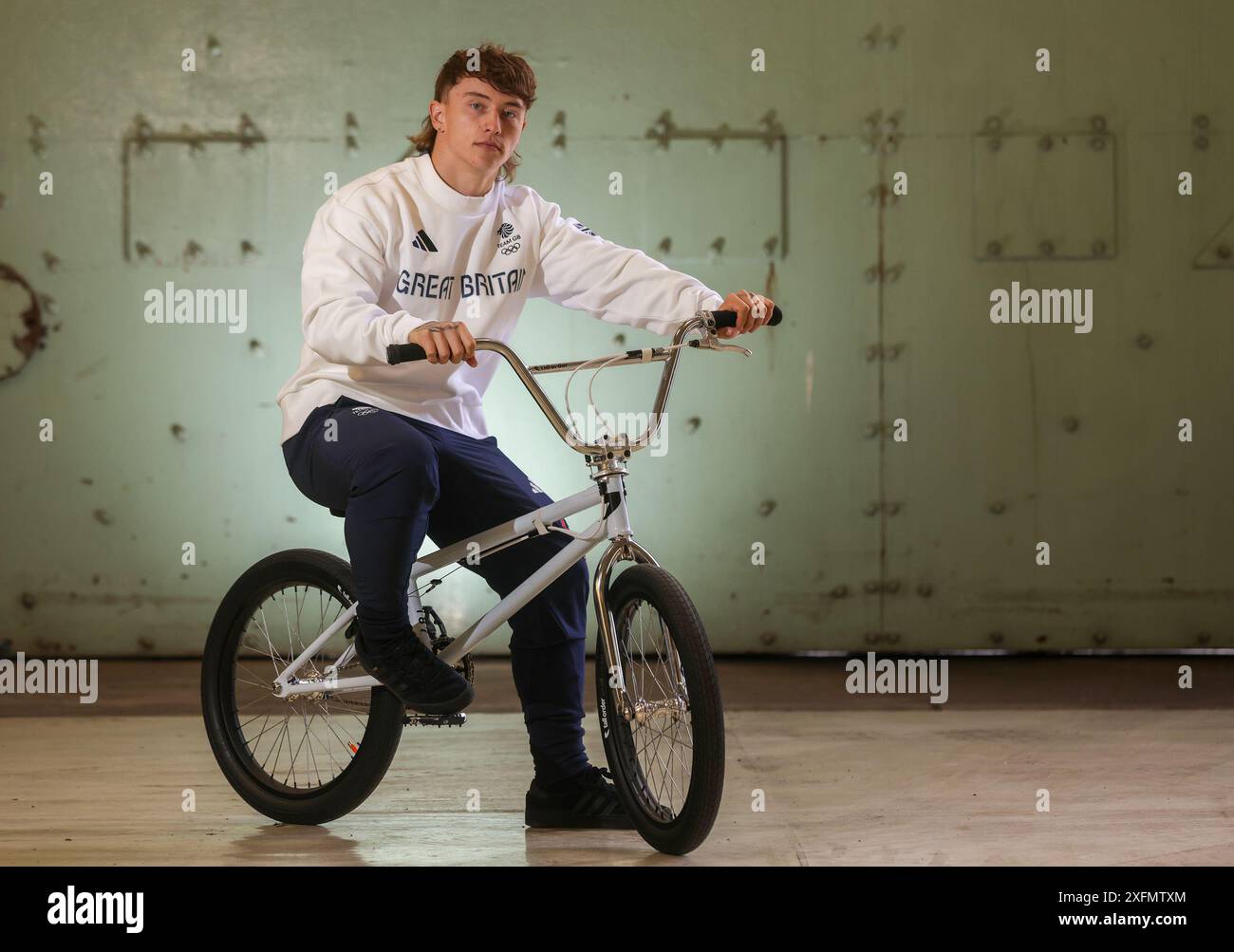 Kieran Reilly during the Team GB Paris 2024 BMX Freestyle team ...