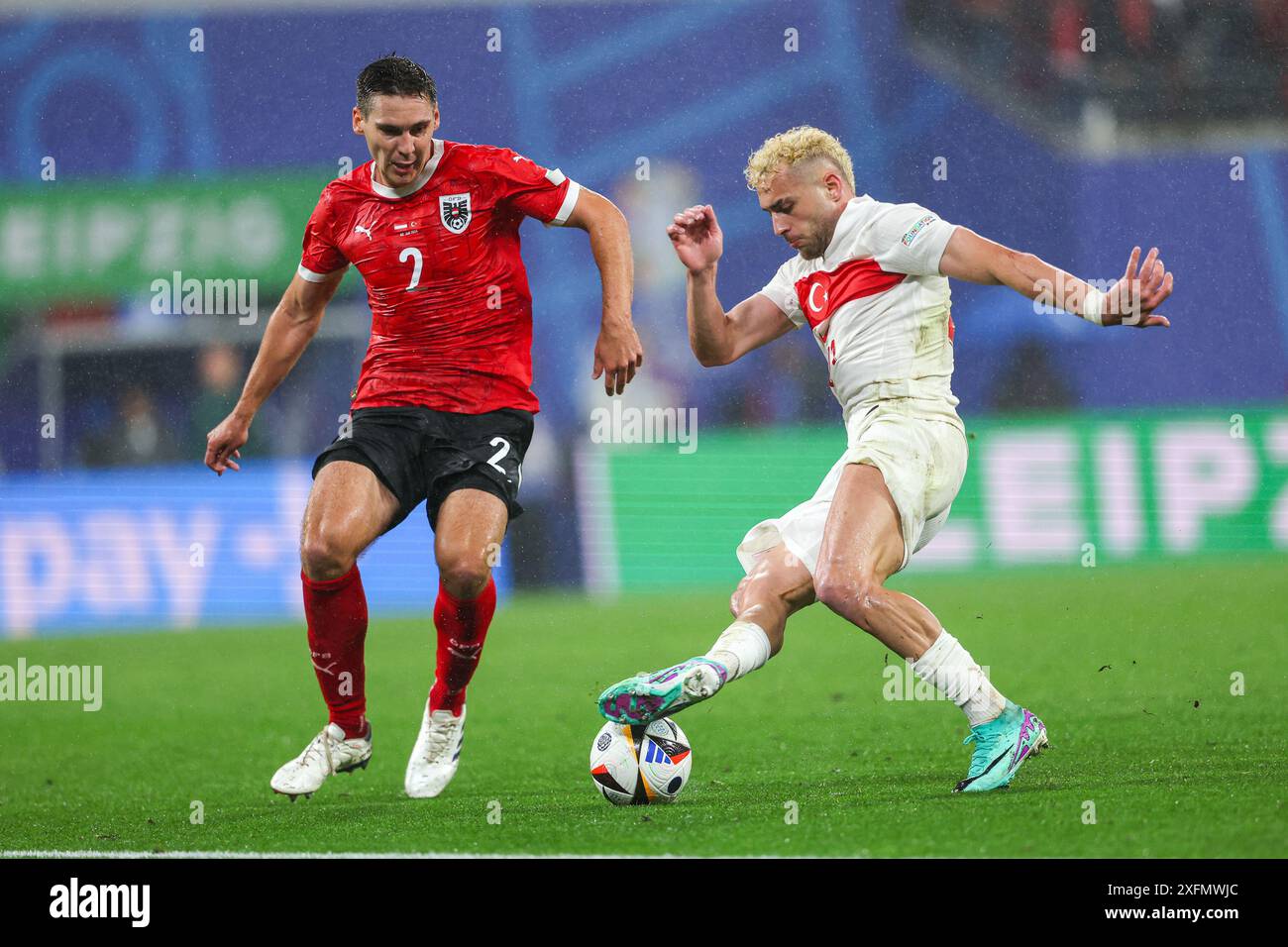Leipzig, Germany. 02nd July, 2024. Maximilian Wober of Austria (L) and ...