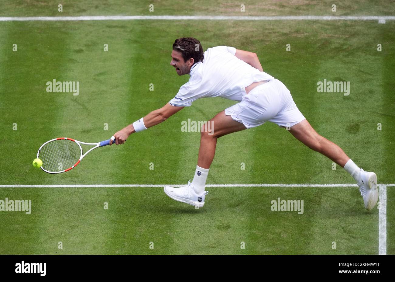 Cameron Norrie in action against Jack Draper (not pictured) on day four ...