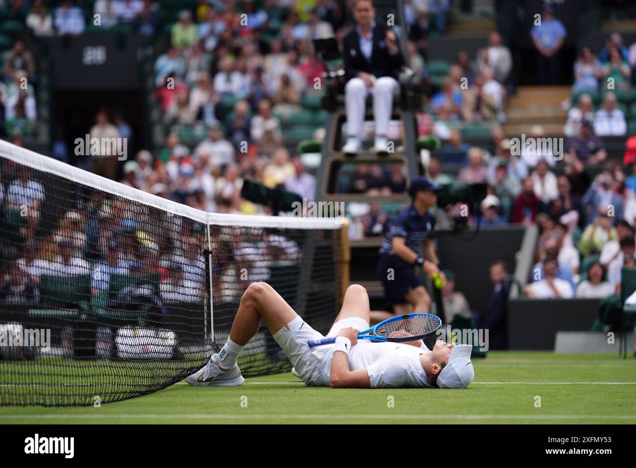 Jack Draper in action against Cameron Norrie (not pictured) on day four ...