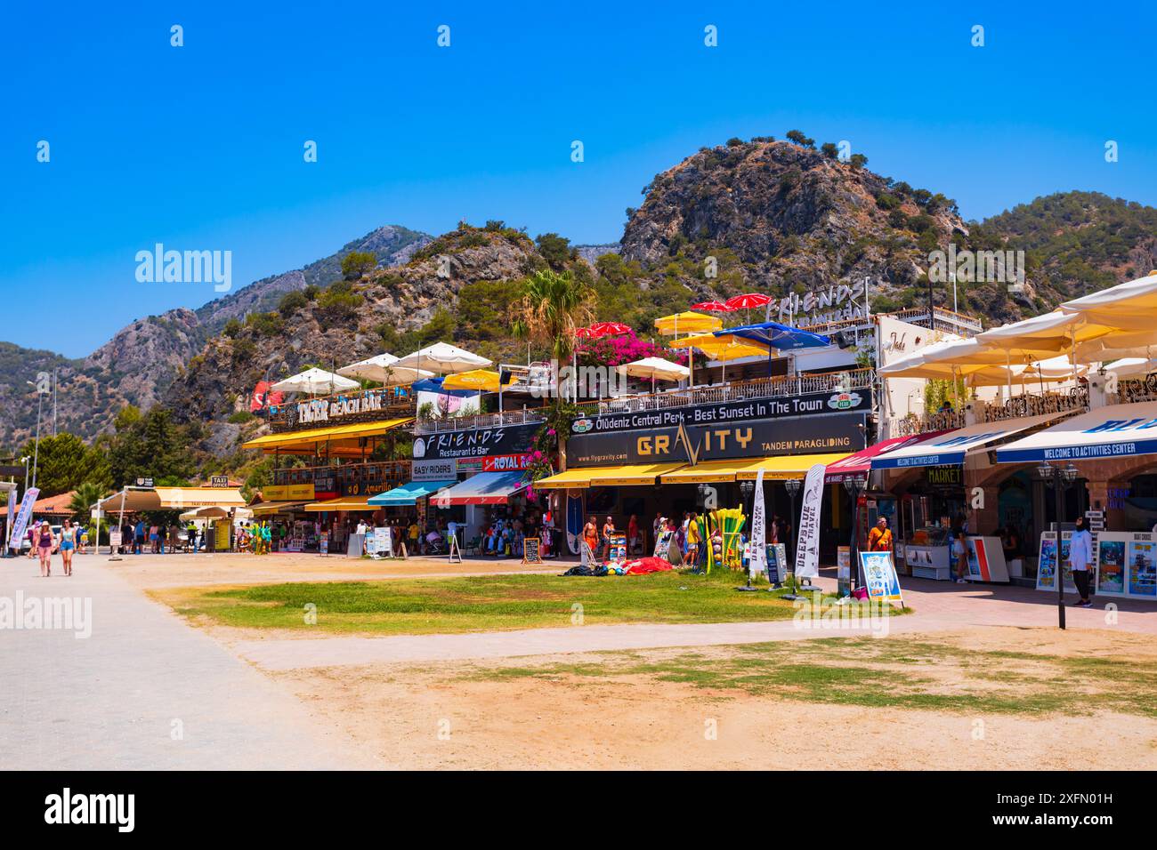 Oludeniz, Turkey - July 11, 2022: Street cafe at the Oludeniz beach ...