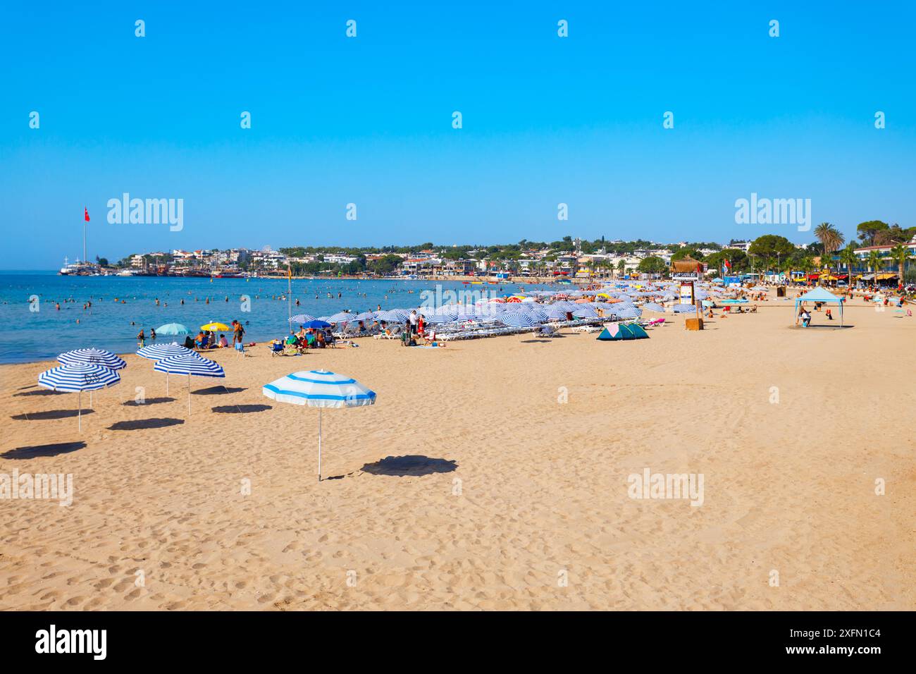 Didim, Turkey - July 30, 2022: People relaxing at the Didim city beach ...