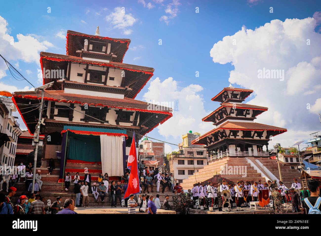 A view of Basantapur Durbar Square, Kathmandu, Nepal Stock Photo - Alamy