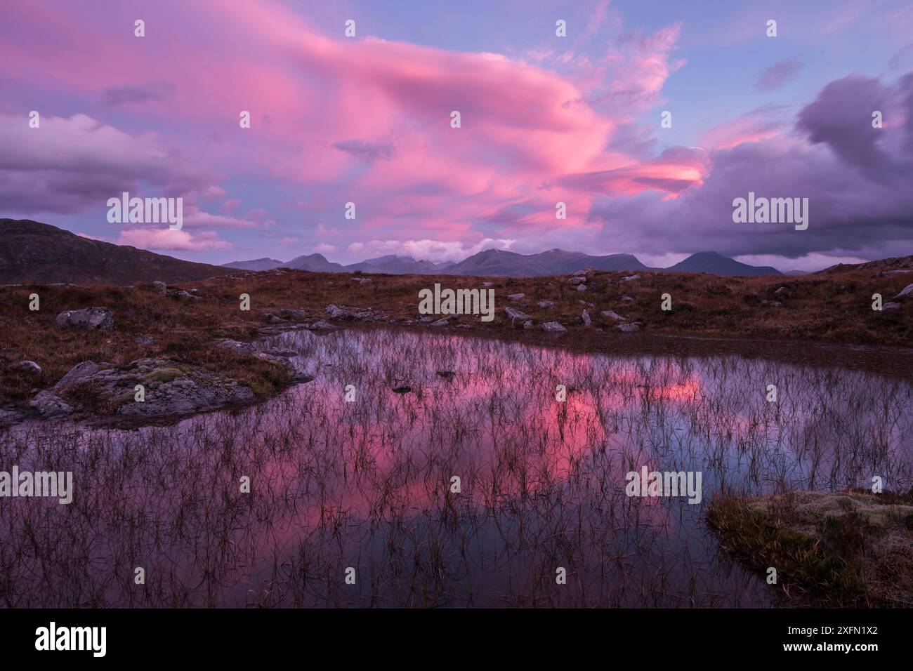 Ben Nevis and the Ring of Steall in the Mamores at sunrise, from the ...