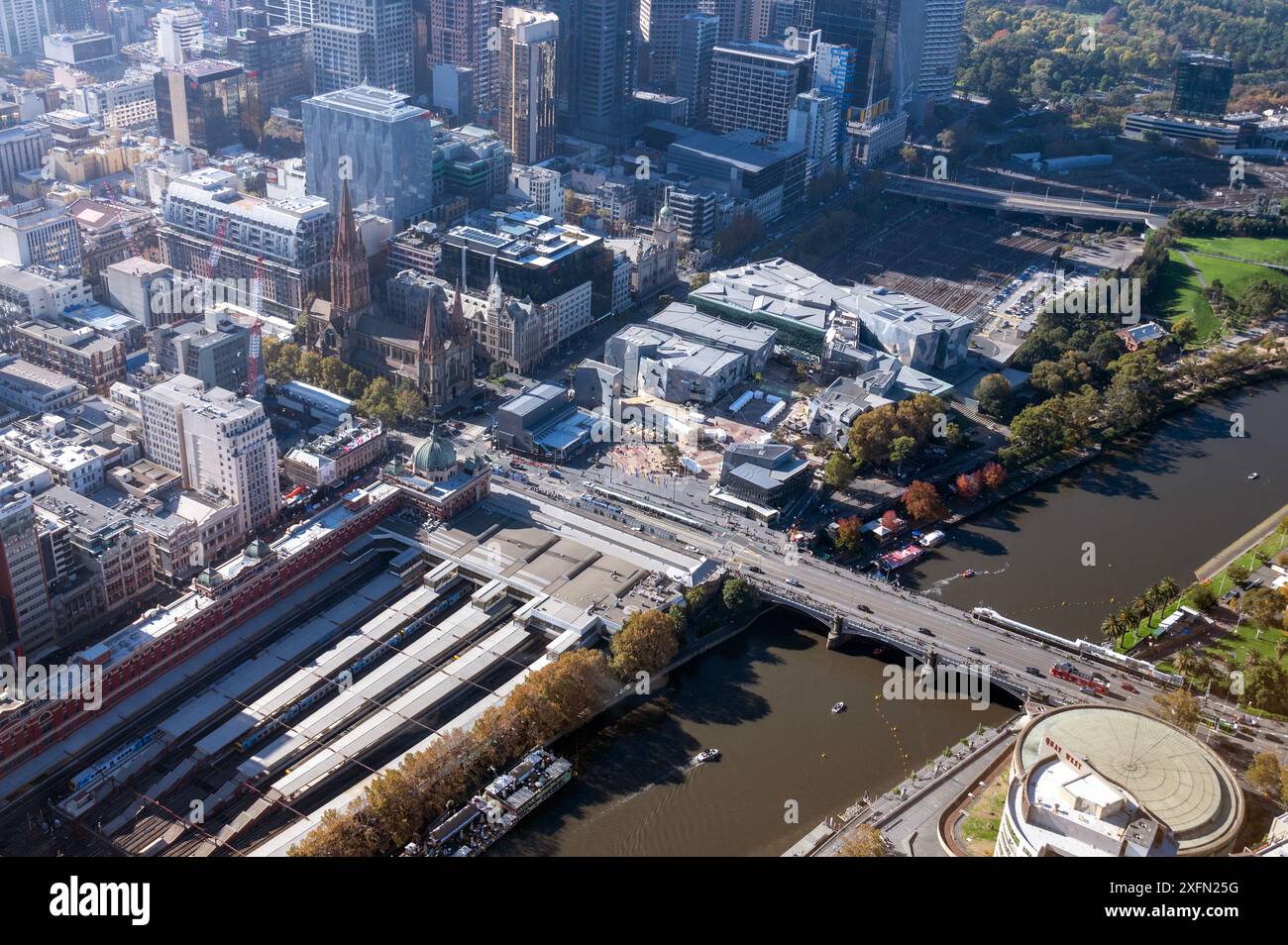 Federation Square in the centre of Melbourne in Victoria, Australia ...