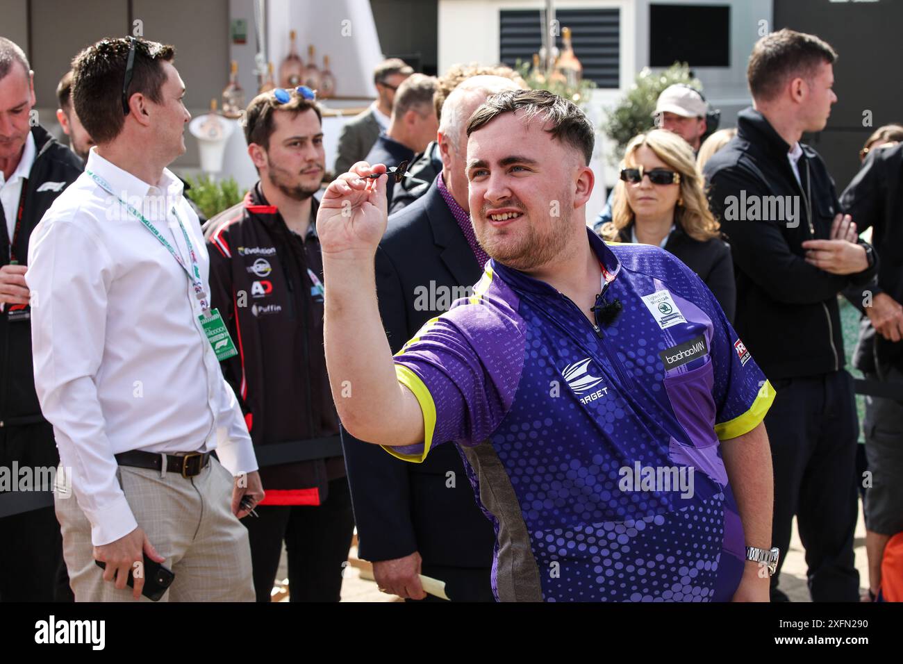 Luke Littler, English professional darts portrait during the Formula 1 ...