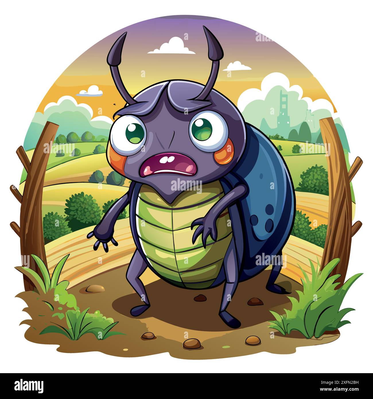 Fungus Beetle bug terrible cries farm vector. AI generated image ...