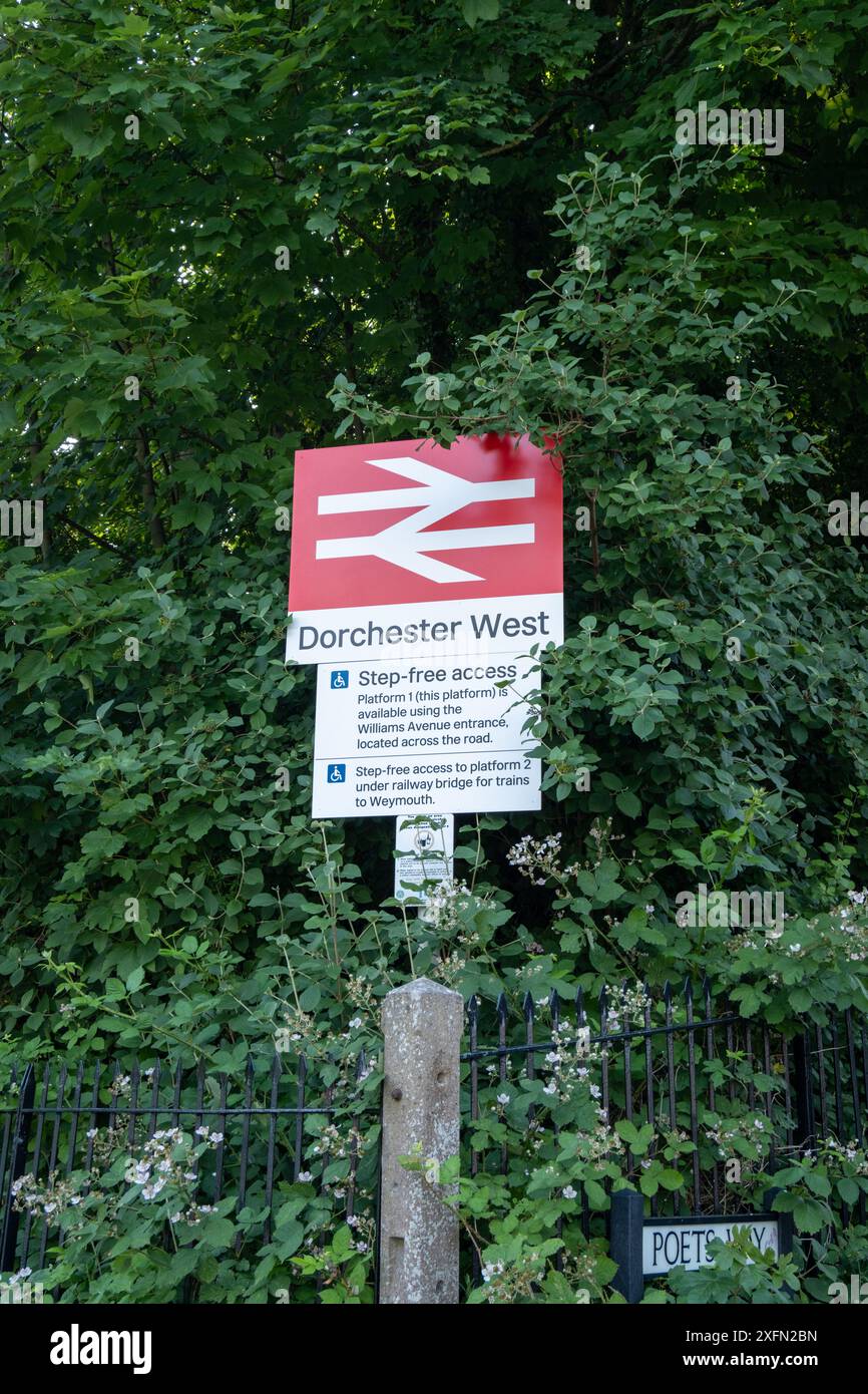 Dorchester West GWR Train Station Sign Stock Photo - Alamy