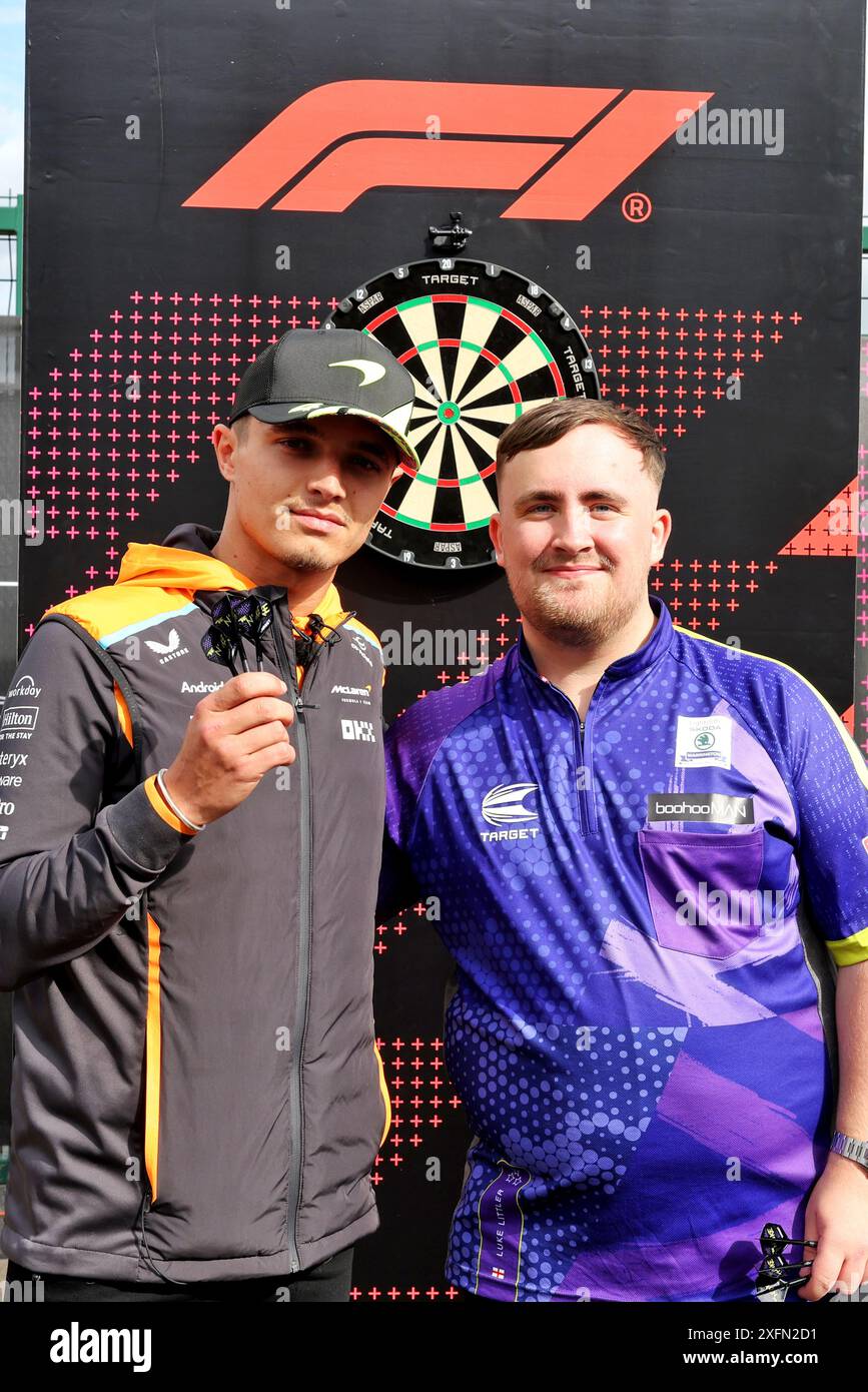 Silverstone, UK. 04th July, 2024. (L to R): Lando Norris (GBR) McLaren ...
