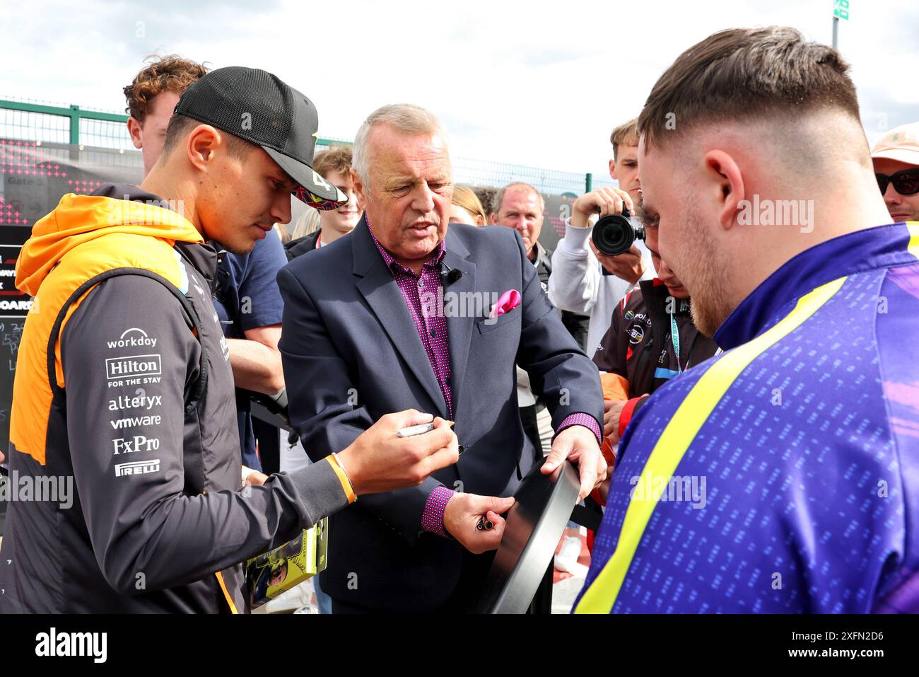 Silverstone, UK. 04th July, 2024. (L to R): Lando Norris (GBR) McLaren ...
