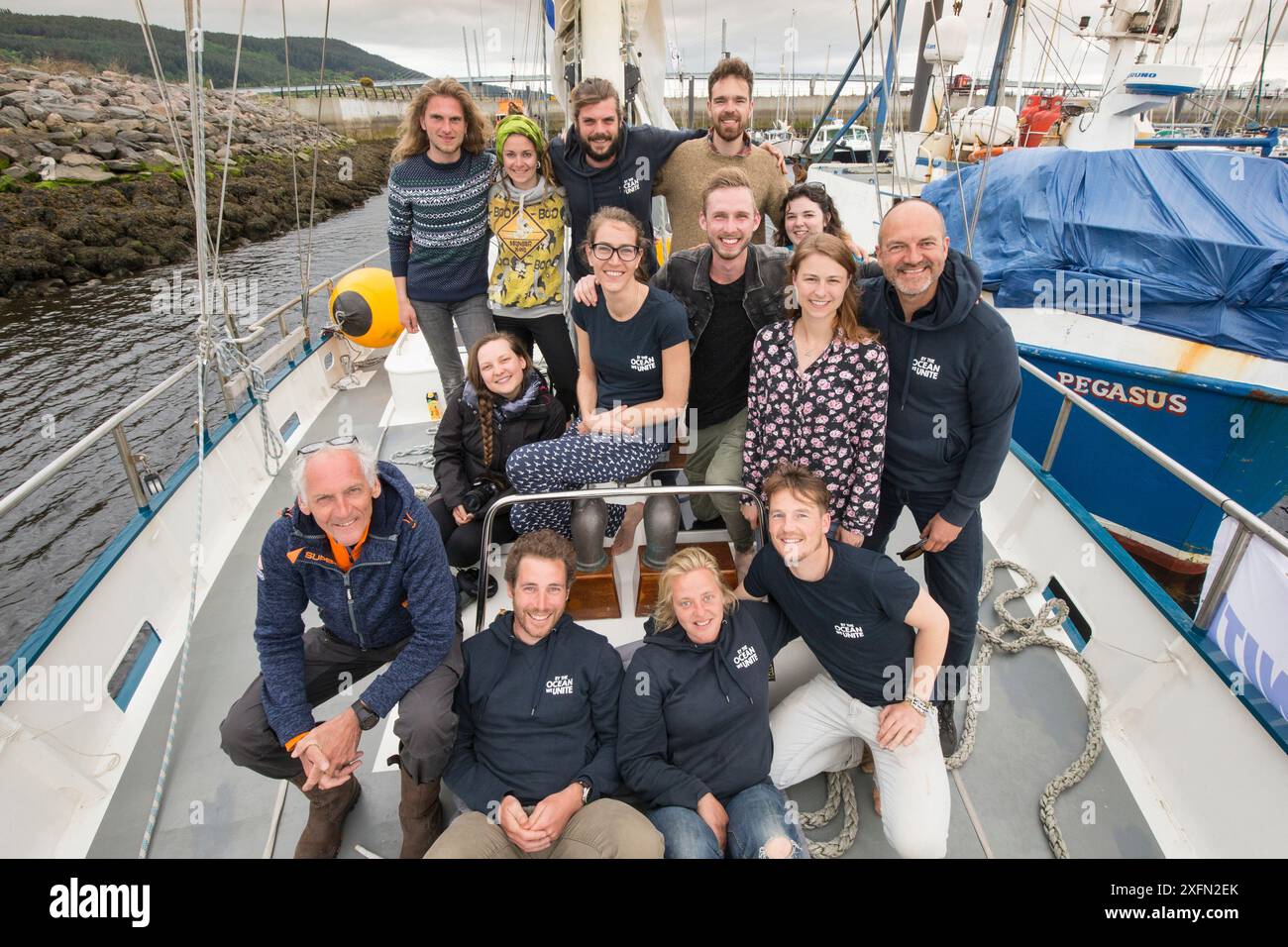 Research crew on yacht operated by By The Ocean We Unite Foundation, a ...