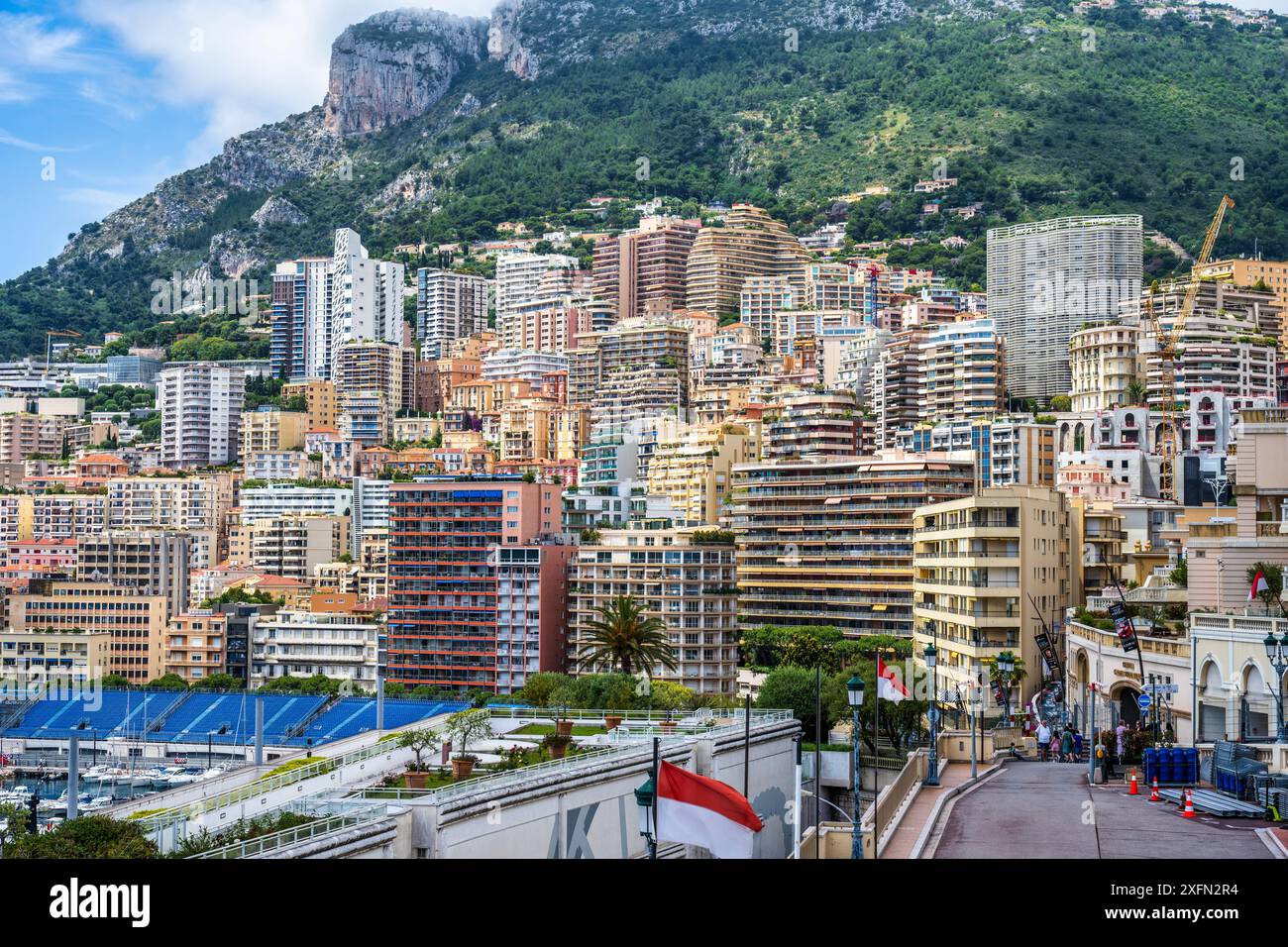 Luxury high-rise apartment buildings overlooking Port Hercule in Monte ...