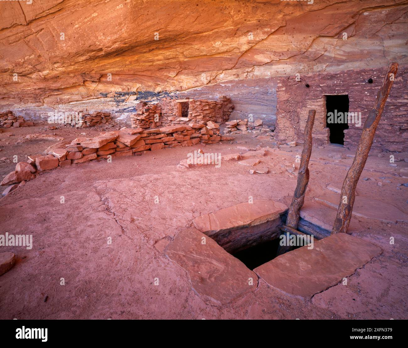 Perfect Kiva, an ancient Anasazi ceremonial site, in Anasazi Indian ...