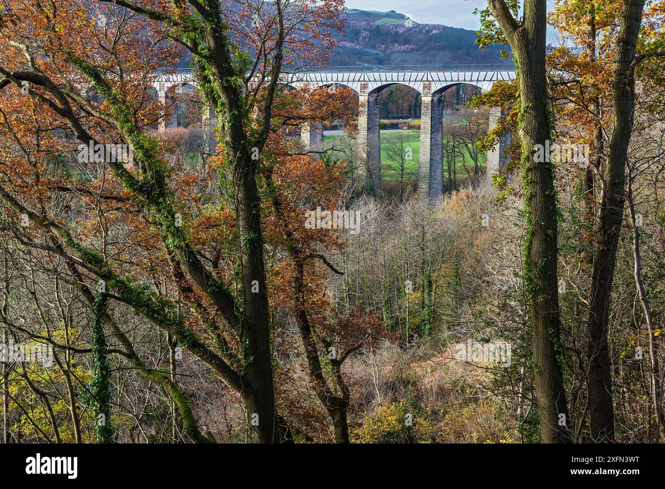 Pont Cysyllte Aqueduct taking the Llangollen canal across the River Dee ...